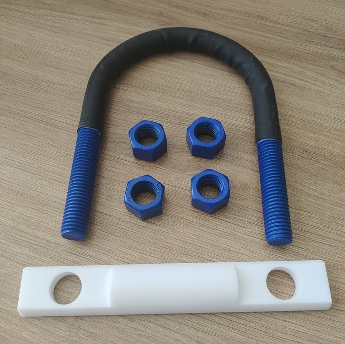 M6, M8, M10, M12, M14, M16 PTFE lapisan U-bolt Dengan Polyshrink,4 Nut ...