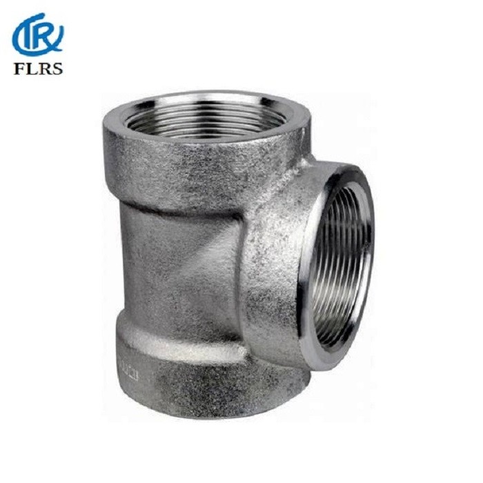 ASME B16.11 Galvanis 3000LB Tee Sama Berulir